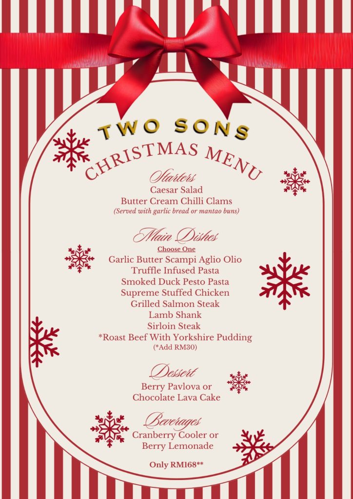 Two Sons Bistro Menu - Two Sons Bistro